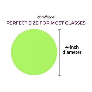Coverware Drink Tops Tap & Seal Outdoor Drinking Glass Cover - Gently Suctions to Glasses to Keep Particles Out & Reduce Splashing - For Wine Glasses, Coffee & Tea Mugs, Beverage Glasses - 4 Pack