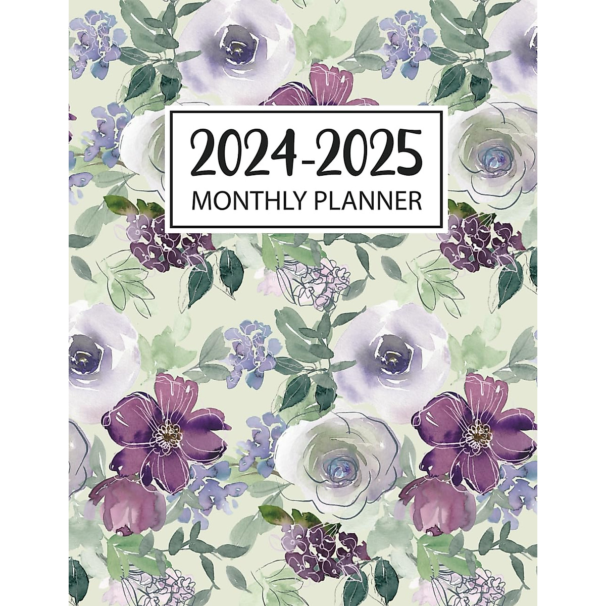 2024-2025 Monthly Planner: 24 Months Planner, Monthly Calendar (Two Years from January 2024 to December 2025) Watercolor Floral Cover