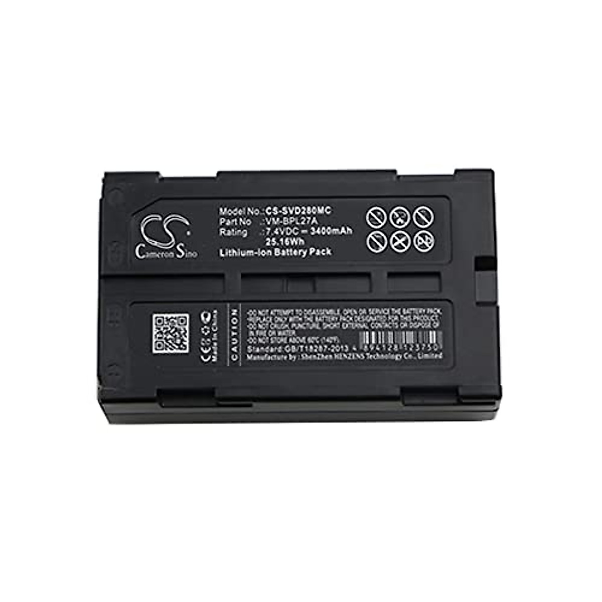 HLILY Replacement for Battery Panasonic CGR-B/202E1B, CGR-B/403, CGR-B/814 VDR-D300EG-S, VDR-D300E-S, VDR-D308GK, VDR-D310, VDR-D310EB-S, VDR-D310EG-S, VDR-D310E-S 7.4V/3400mAh