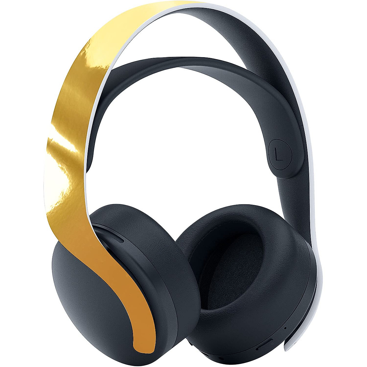 PlayVital Chrome Gold Glossy Full Set Skin Decal for ps5 Console Disc Edition, Sticker for ps5 Vinyl Decal Cover for ps5 Controller & Charging Station & Headset & Media Remote