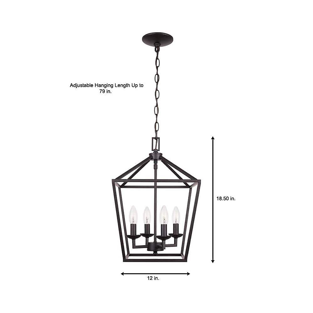 Home Decorators Collection 4- Light Bronze Caged Chandelier