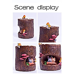 Desktop cute cartoon 3 little black bear resin fleshy flower pot with tray bonsai cactus flower pot vase holder decoration with drain holeWhite Rabbit