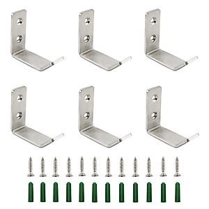 Ulifestar Wall Hooks 6 Pcs, Stainless Steel Coat Hooks for Hanging Towels Hats Keys Plants,Heavy Duty Metal Bathroom Hooks Wall Mounted with Screws (Silver Small)