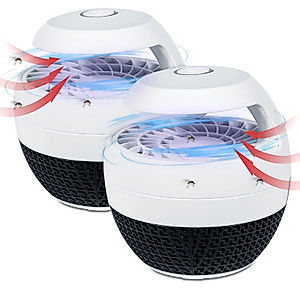 Hodiax Nap n Trap! Mini Indoor Mosquito Killer, Insects and Fly Trap with USB Power Cord, Desktop Small Non Zapper for Pest Control with LED Night Light (2 Pack)