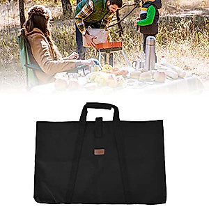 Watris Veiyi Black Folding Tables Storage Bags, Sponge Interlayer Waterproof Oxford Cloth Outdoor Multifunctional Carrying Bag for Picnic
