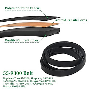 BOSFLAG 99-9313 Snow Blower Paddles with 55-8760 Scraper 55-9300 Belt Replaces 125-1128, 55-9250, 55-9251, 88-0771 for Toro CCR2000, CCR2400, CCR2500, CCR2500E, CCR2500R, CCR3000 CCR3000E Snowthrowers