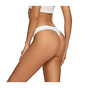 voenxe Seamless Thongs for Women No Show Thong Underwear Women 5-10 Pack (F-5 Pack Bright Color, Medium)
