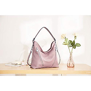 BOSTANTEN Women Leather Handbag Designer Ladies Hobo Purses Shoulder Bags Pink