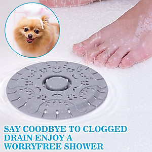 WEERSHUN 2 Pack Silicone Shower Drain Hair Catcher, Drain Protector for Bathroom, Kitchen, Bathtub & Sink, Fits Standard Drains