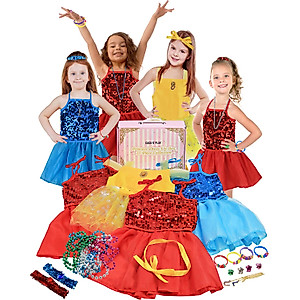 Click N' Play Princess Dress-Up Clothes for Little Girls, 25 Accessories | Toddler Pretend Play, Little Girl Toys/Gifts | Princess Dresses for Girls | Sequin Dress, Party Dress | Birthday Gift Set