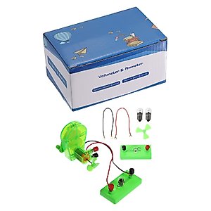 PATIKIL DIY Generator Motors Set, 2Set Mini Hand Generator Motor Kit with Bulb Lamp Holder Box Hand Cranked Power Generator Science for LED Light Windmill
