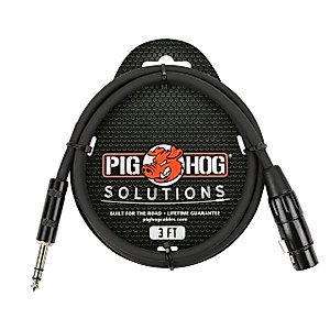 Pig Hog PX-TMXF3 1/4" TRS to XLR Adaptor Cable, 3 Feet