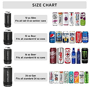 THE COLDEST Skinny Can Cooler - Vacuum Insulated Stainless Steel Slim Can Koozie - Sleeve for All 12oz Cans - Slim Can Holder for Beer, Soda, Hard Seltzer, Energy Drinks & more (Epic White)