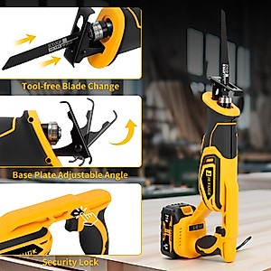 JEXUGK Brushless Reciprocating Saw Cordless, 21V Max 3500 SPM Rechargeable Saw, 2 x 4.0Ah Battery, 12 Saw Blades & Fast Charger, Variable Speed Reciprocating Saws for Woods/Metal/Plastic Cutting