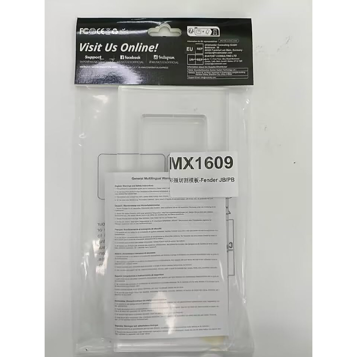 Musiclily Pro CNC Accurate Acrylic Bass Neck Routing Templates for Standard Jazz Bass/P-Bass