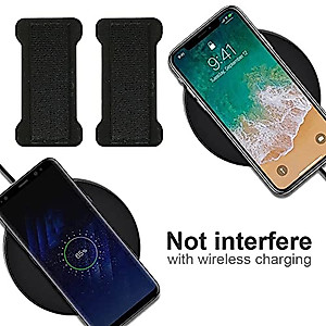 WUOJI - Finger Strap Phone Holder - Ultra Thin Anti-Slip Universal Cell Phone Grips Band Holder for Back of Phone - 2Pack(Black)