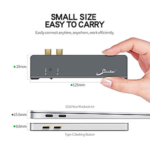 8 in 1 USB C Hub 40Gbps Thunderbolt 3 Dongle with 3 USB 3.0 Ports, 4K USB C to HDMI, SD/TF Card Reader, 100W Pd for MacBook Air 2018 13'', MacBook Pro 2018/2017/2016 13'' 15''