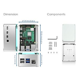 anidees Aluminum Extra High Pi case for Raspberry Pi 4 Model B – Black(AI-PI4-BB-H)