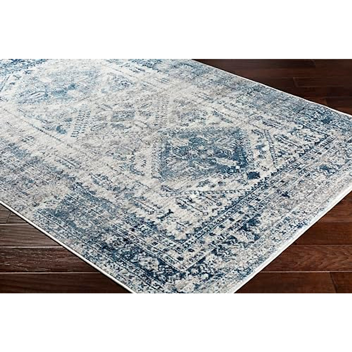 Livabliss Desta Vintage Oriental Area Rug,7'10" x 10'2",Blue/White