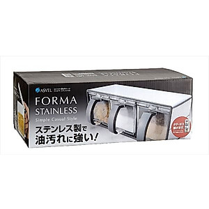 アスベル Asbel N Forma Condiment Container, Stainless Steel 3, 1121, Silver, 3 Pieces