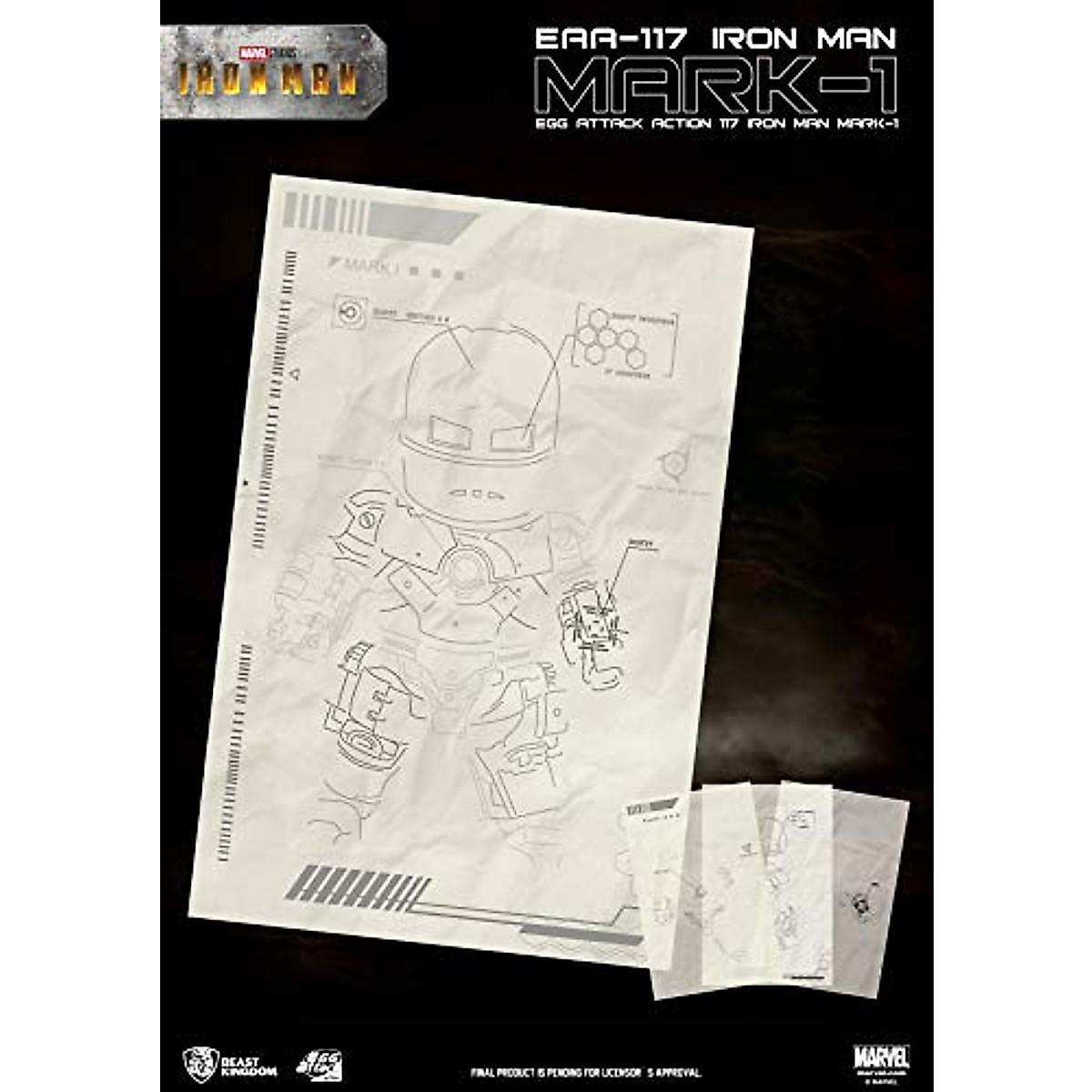 Beast Kingdom Iron Man Mark 1 EAA-117 Egg Attack Action Figure, Multicolor