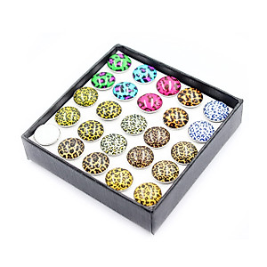 ONEP Cheetah Earrings Women's Leopard Print Stainless Steel Stud Earring (12 Pairs)