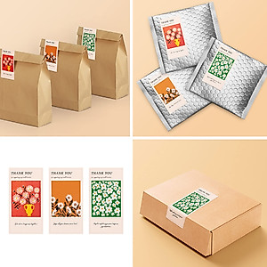 Box Seal Stickers-300 PCS,Rectangle Gift Package Labels, Thank You for Your Order Stickers,Decorative Baking Gift Bags Packaging Decals for Small Business,Envelopes Seal Gift Packaging Box Retail Bag