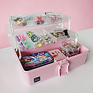beLaxed Craft Organizers and Storage Box, 3-Layers Multifunctional Plastic Sewing Organizing Box with Handle, for Medicine, Art Supply, Makeup, Nail, Hair Accessories, Perfect Organizer Bins for Room