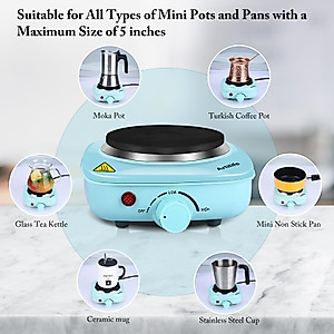 Artilife Mini Hot Plate Small Hot Plate,Small Hot Plate Electric Mini,Mini Hot Plate Electric,Cast Iron Electric Hot Plate,Perfect Size for Moka Pot (500W Mini Hot Plate)