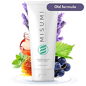 Misumi Acne Body Wash 120ml (4oz) - Keratosis Pilaris Treatment, Body & Back Acne Treatment - Salicylic Acid, Glycolic Acid AHA Body Wash for Men & Women Bacne