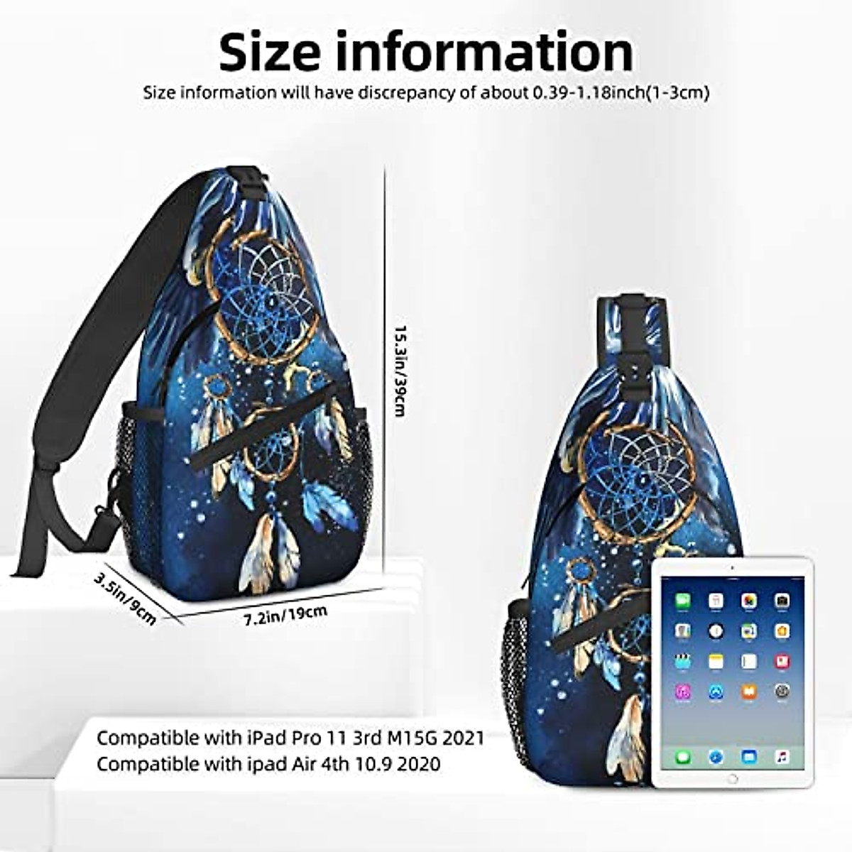 Dujiea Crossbody Backpack For Men Women Sling Bag, Dream Catcher With Eagle Chest Bag Shoulder Bag Lightweight One Strap Backpack Multipurpose Travel Hiking Daypack