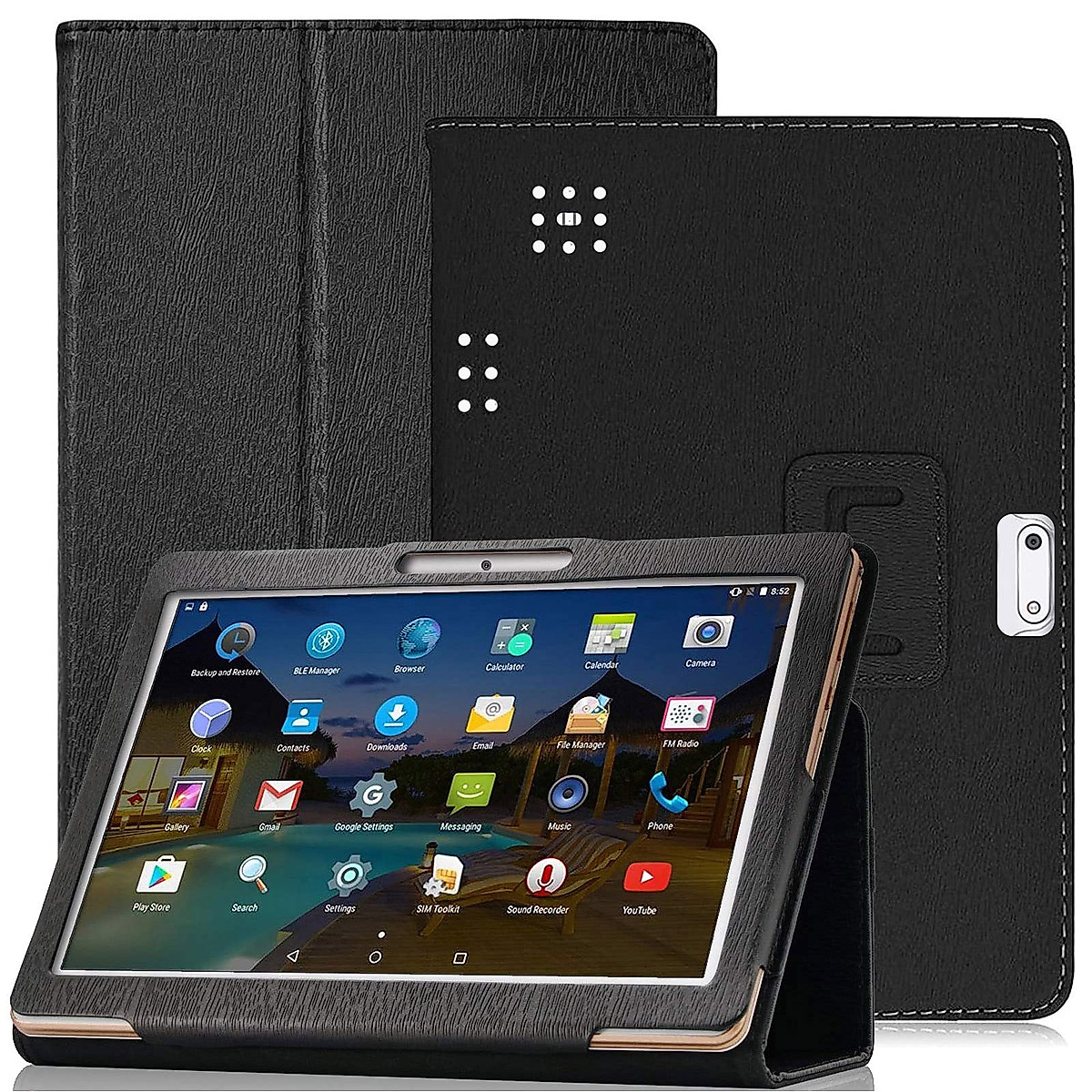DETUOSI 10.1 inch Android Tablet Case,PU Leather Folio Cover Compatible with YELLYOUTH 10.1,Yuntab 10.1 (K107/K17),Plum 10,Lectrus 10,Victbing 10,Hoozo 10,Wecool 10.1,KUBI 10.1,Winsing LLLCCORP 10