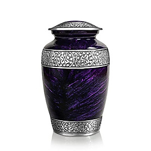 SmartChoice Cremation Urn for Human Ashes Adult Memorial Funeral Vase with Secure Lid Royal Purple Handcrafted Adult Urn (Adult Cremation Urn)