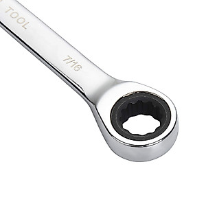 Jetech Double Box End Ratcheting Wrench (3/8 Inch x 7/16 Inch) - Heavy Duty Cr-V Box Ratcheting Gear Spanner