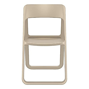 Compamia Dream Commercial Grade Folding Resin Outdoor Chair Taupe