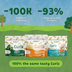 Sprout Organic Curlz Toddler Snacks, Broccoli, 1.48 Oz