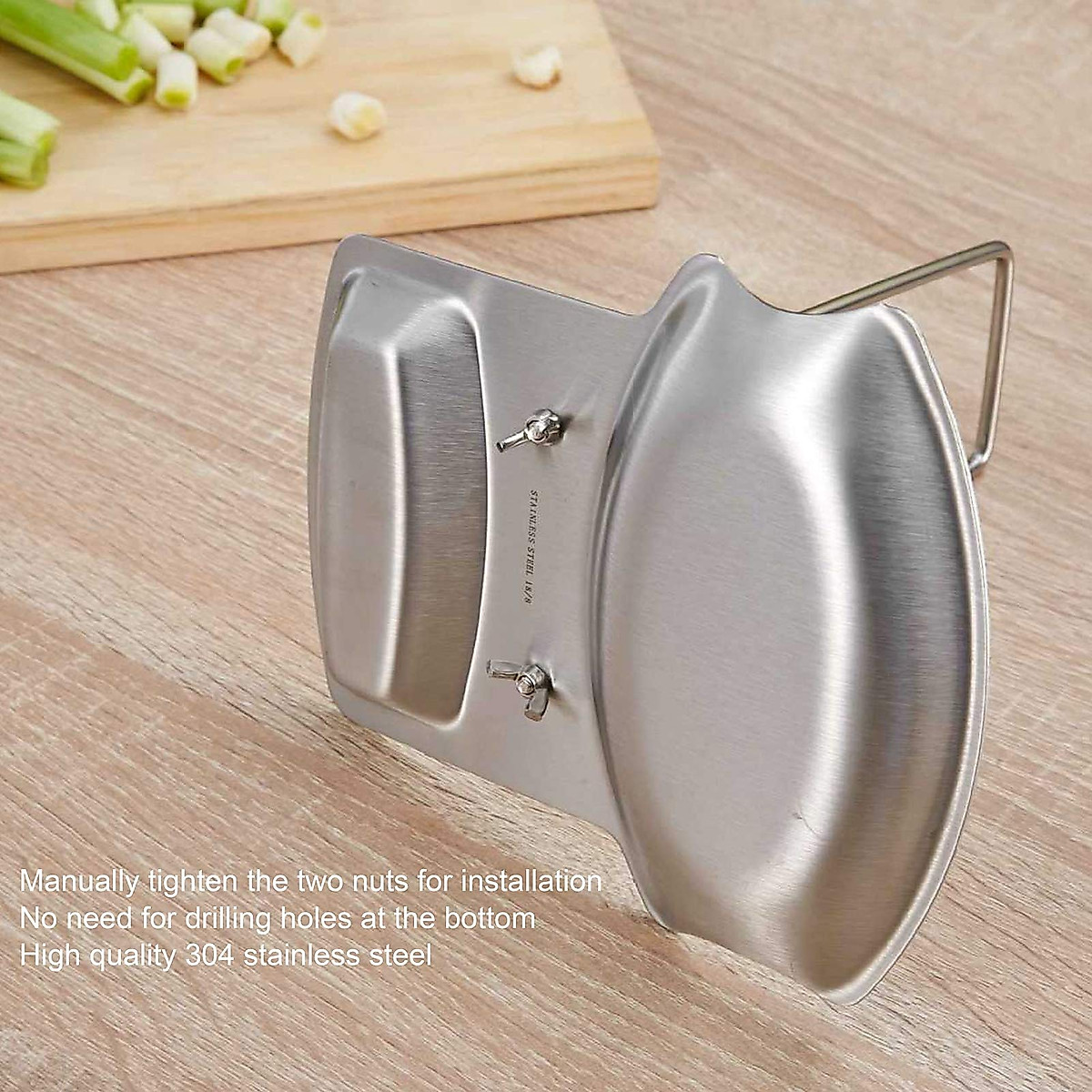 Spoon Rest with Lid Holder, Pot Lid Holder and Spoon Rest, Stainless Steel Utensils Lid Spoon Holder Ladle Rest Pot Lid Rack Shelf Stand Holder Multifunctional Storage Rack Stove Organize