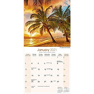 Beaches Calendar - Calendars 2020 - 2021 Wall Calendars - Sunset Calendar - Photo Calendar - Tropical Islands 16 Month Wall Calendar by Avonside