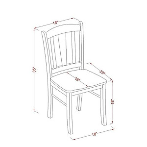 East West Furniture DMDL3-MAH-W 3 Piece Dining Set Contains a Round Dining Table with Dropleaf and 2 Kitchen Chairs, 42x42 Inch, Mahogany