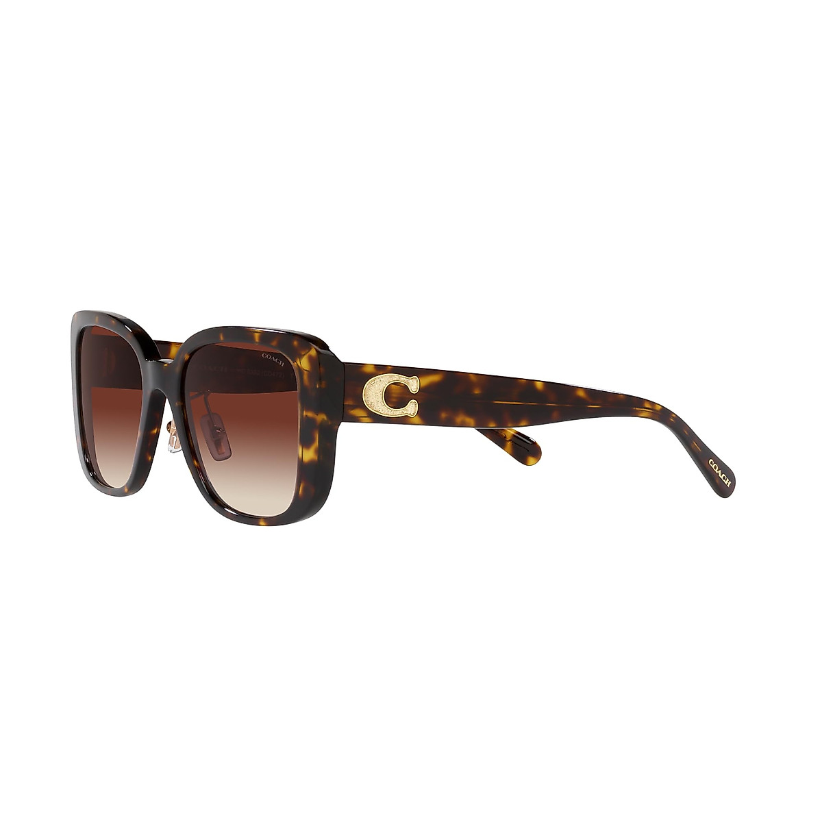 Coach HC8352 Sunglasses, Dark Tortoise/Dark Brown Gradient, 54 mm