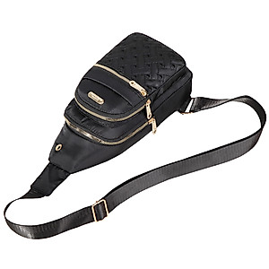 AIKELIDA Small Sling Backpack Crossbody Sling Bag Fanny Pack Cross Body Bag for Outdoors Hiking Traveling - Black