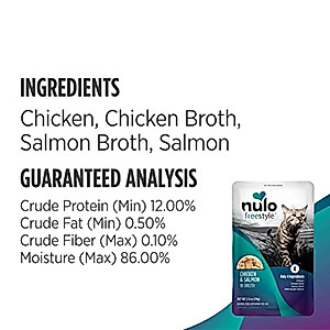 Nulo Freestyle Cat & Kitten Wet Cat Food Pouch, Premium All Natural Grain-Free Soft Cat Food Topper with Amino Acids for Heart Health and High Animal-Based Protein, 2.8 oz, 6 Count