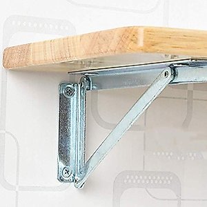 PIBM Stylish Simplicity Shelf Wall Mounted Floating Rack Shelves Solid Wood Clapboard Triangular Bracket Multifunction Easy to Wipe Foldable,3 Sizes, Wood ,