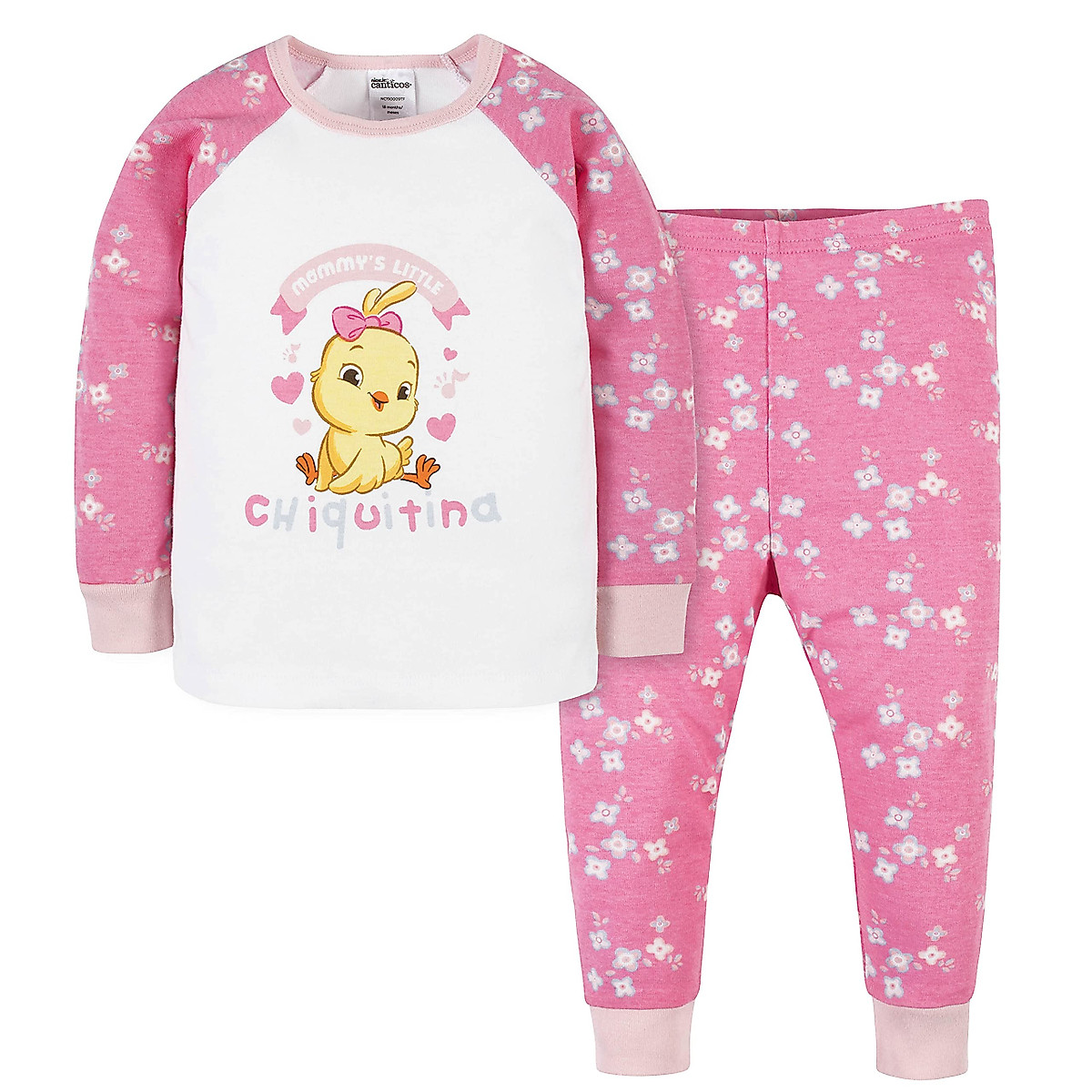 Canticos Unisex-Baby Girls' 2-Piece Snug Fit Cotton Pajamas, Pink, 18 Months