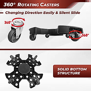 ROBLOCK Flat Moving Tire Dolly with 4 Wheels Capacity 300 LBS, Furniture Dolly Appliance Movers with Lockable Wheels, Heavy Duty Rolling Plant Stand with Casters for Garage Home, 25" x 25" x 4", 1 PC