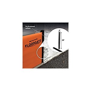 Quick Dam Flood Gate Side Rails attach to walls for smooth surface & seal, 2-Pack, Black