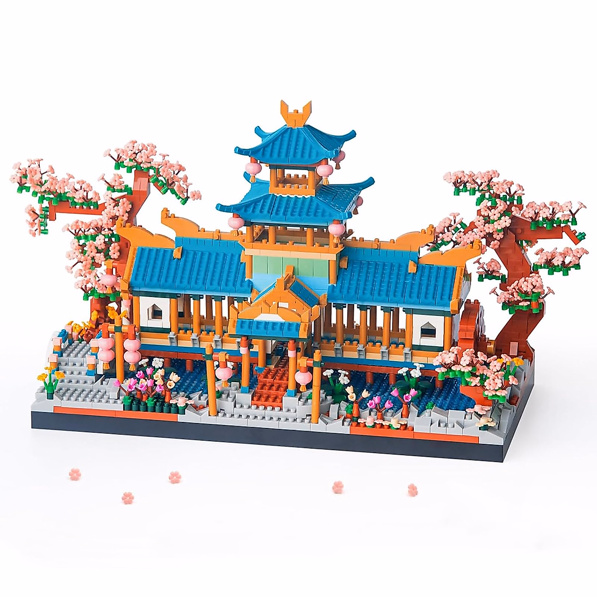 Finger Rock Cherry Blossom Bonsai Tree Building Set, Japanese Architecture Sakura Micro Block Building Set for Adults, Collectible Creative Gift for Kids 14+ (2350 Pieces)