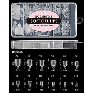 ToeNail Tips, BORNBYME 120 PCS 12 Size Manicure Fake Toe Nails French False Nails for Acrylic Nail Tips Full Cover Foot Tips