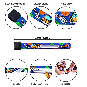 8 Pieces Safety ID Wristband Reusable Identification Bracelet Adjustable Waterproof ID Bands, 8 Styles