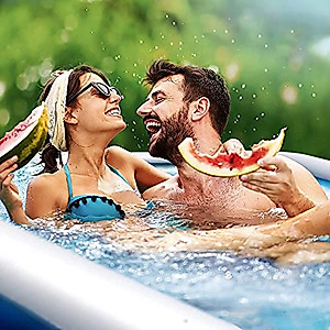 Inflatable Rectangle Pool Cover 103 in x 69 in (262 cm x 175 cm) Rectangular Pool Cover Dustproof Square for Garden Outdoor Paddling Family Rectangle Pools Protector